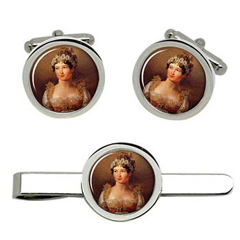 UK Gift Shop Caroline Bonaparte Cufflink and Tie Clip Set
