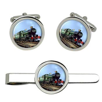 UK Gift Shop GWR Castle Class Cufflink and Tie Clip Set