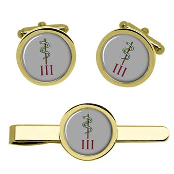 UK Gift Shop 3 Medical Regiment, British Army Cufflink and Tie Clip Set